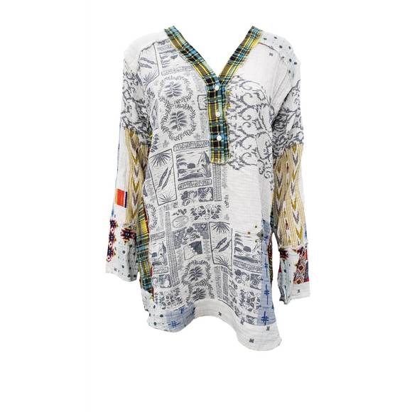 Johnny Was | Tops | New Johnny Was Womens Tokyo Patchwork Gauze Blouse In Multi | Poshmark